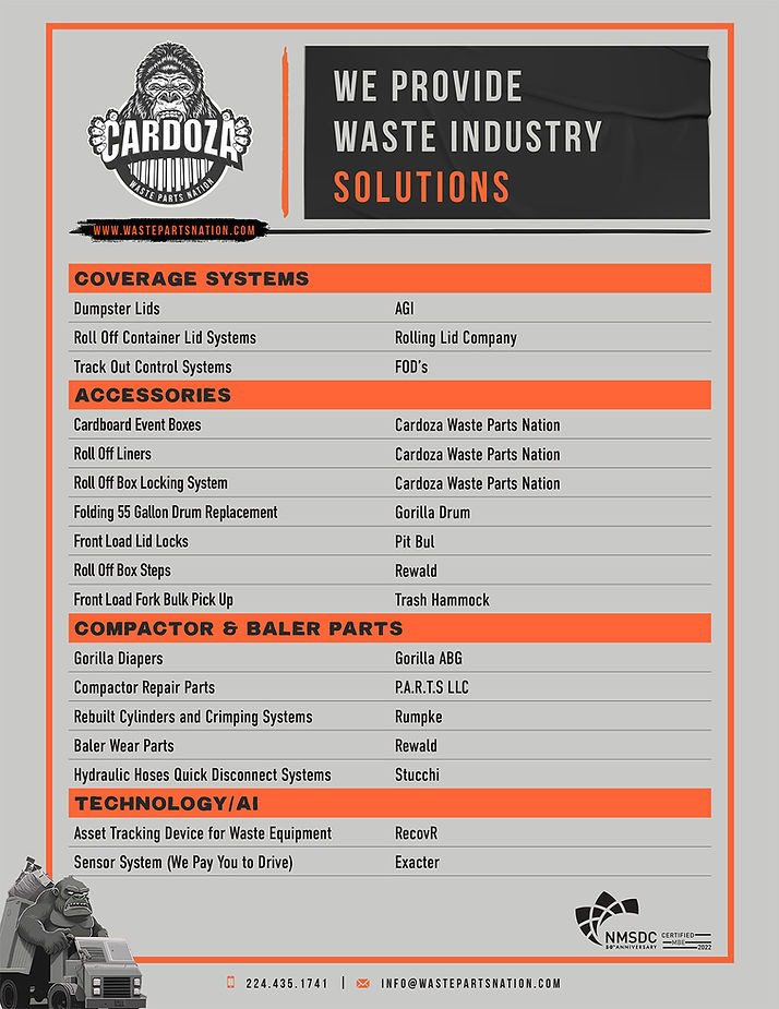 Cardoza Waste Parts Nation - Online Store